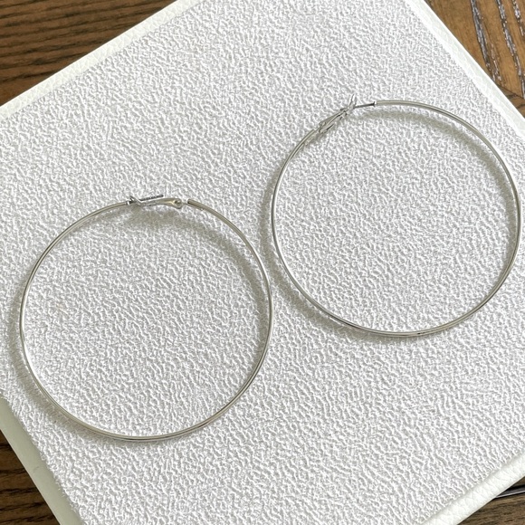 Francesca's Collections | Jewelry | 3 Inch Silver Hoops | Poshmark